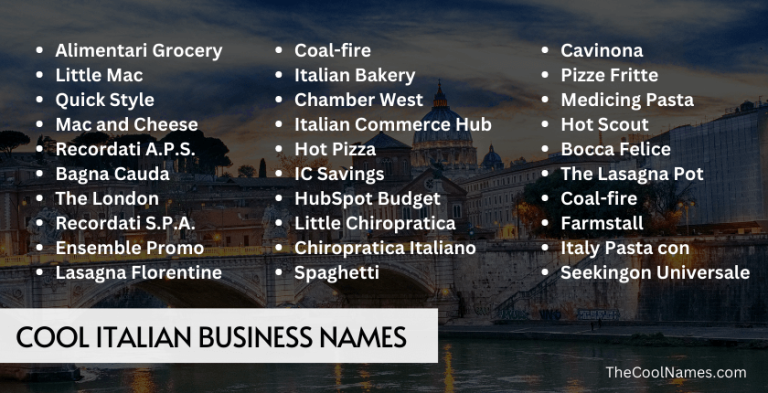 250+ Italian Business Names Your Can Pick For Startup [2024]